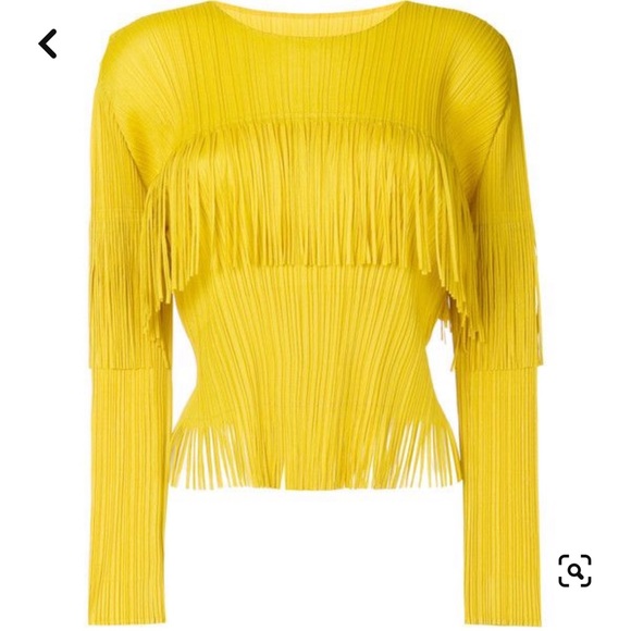 Issey Miyake | Tops | Issey Miyake Pleats Please Yellow Fringe Top Jp ...